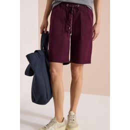 Shorts Cecil, Damen, Gr. L (42), lila (grape rot), Web, 98% Baumwolle, 2% Elasthan, unifarben, comfort fit kurz, Hosen Shorts, Middle Waist