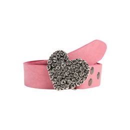 Lederg&uuml;rtel RETTUNGSRING G&Uuml;RTEL "&raquo;Gump Pink&laquo;, mit austauschbarer Schlie&szlig;e &raquo;Rosenherz Komplett&laquo;", Damen, Gr. 105, rosa, Rindsleder, G&uuml;rtel Lederg&uuml;rtel