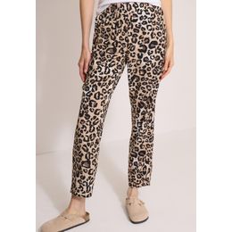Cecil Damen Stoffhoseurban taupe, Gr. XXL, Stoff, 100% Viskose, Hosen, mit Leo-Muster
