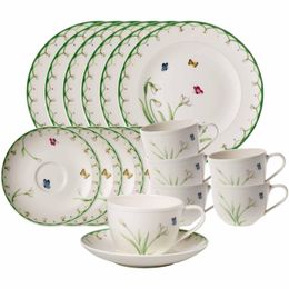 Villeroy & Boch Geschirr-Set VILLEROY & BOCH "Kaffeeservice Colourful Spring 18er Set bunt", bunt, 18, Porzellan, Geschirr-Sets, Geschirr-Set, Sp&uuml;lmaschinengeeignet, Mikrowellengeeignet