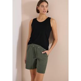 Tr&auml;gertop Cecil, Damen, Gr. L (42), schwarz, Stoff, 65% Viskose, 35% Polyester, unifarben, comfort fit normal, V-Ausschnitt, abgesteppt, Tops Tr&auml;gertop, in Leinen-Optik