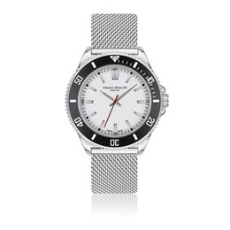 Quarzuhr FRANZ B&Ouml;HLER "BA3-B010S", silber, Armbanduhren, Herren, Quarzuhr