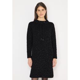 Sweatkleid Cecil, Damen, Gr. XL (44), US-Gr&ouml;&szlig;en, schwarz, Web, 78% Baumwolle, 20% Polyester, 2% Elasthan, comfort fit kniefrei, hoch geschlossener Ausschnitt, abgesteppt, Kleider Sweatkleid, mit Leo-Muster