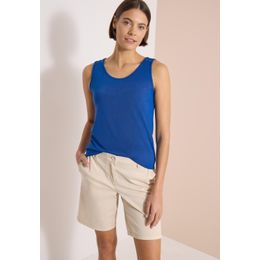 Tr&auml;gertop Cecil, Damen, Gr. L (42), surf blau, Stoff, 65% Viskose, 35% Polyester, unifarben, comfort fit normal, V-Ausschnitt, abgesteppt, Tops Tr&auml;gertop, in Leinen-Optik