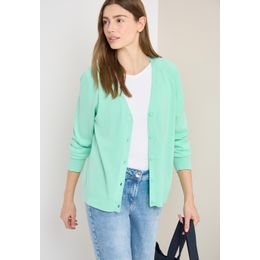 Cardigan Cecil, Damen, Gr. L (42), gr&uuml;n (jelly mint), Web, 60% Baumwolle, 40% Viskose, unifarben, comfort fit normal, Rippb&uuml;ndchen, Strickjacken, Feinstrick