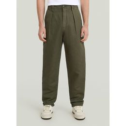 G-Star Raw Chinohose G-STAR "Pleated Chino Relaxed Tapered", Herren, Gr. 30, L&auml;nge 34, gr&uuml;n (asfalt gd), Obermaterial: 70% Baumwolle, 30% Baumwolle, Hosen Chinohose