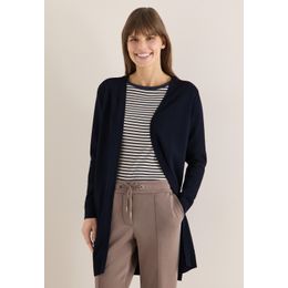 Cardigan Cecil, Damen, Gr. S (38), universal blau, Web, 60% Baumwolle, 40% Viskose, unifarben, normal ca. Mitte Oberschenkel, ohne Ausschnitt, Rippb&uuml;ndchen, Strickjacken, im soften Baumwoll-Mix