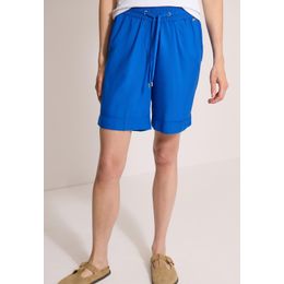 Shorts Cecil, Damen, Gr. L (42), surf blau, Stoff, 100% Viskose, unifarben, loose fit kurz, Hosen Shorts, im Loose Fit