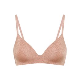 Bralette-BH HUGO UNDERWEAR "SHADOW", Damen, Gr. L, N-Gr, light beige 272, Jersey, Obermaterial: 83% Polyamid, 17% Elasthan, BHs, aus Stretch-Jersey mit Leoparden-Print