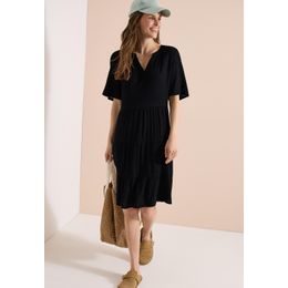 Sommerkleid Cecil, Damen, Gr. L (42), US-Gr&ouml;&szlig;en, schwarz, Stoff, 100% Viskose, gemustert, comfort fit kniefrei, Rundhals, normaler Saum, Kleider Sommerkleid, mit grafischem Muster