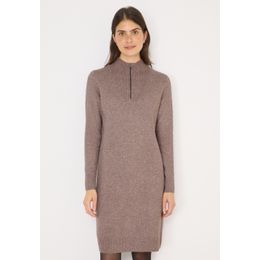 Strickkleid Cecil, Damen, Gr. L (42), US-Gr&ouml;&szlig;en, braun (chocolate mousse melange), Web, 33% Polyester, 31% Polyacryl, 24% Baumwolle, 12% Nylon, meliert, comfort fit kniefrei, hoch geschlossener Ausschnitt, B&uuml;ndchen, Kleider Strickkleid, knielang