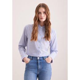 Klassische Bluse Seidensticker, Damen, Gr. M (38), blau, 100% Baumwolle, gestreift, regular fit, Rundhals, Blusen Bluse, 1/1 Rundhals Gestreift