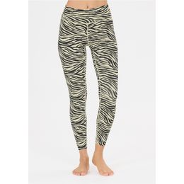 ENDURANCE ATHLECIA Trainingstights ATHLECIA "Larissa", Damen, Gr. 38, EURO-Gr&ouml;&szlig;en, gelb, 77% Polyamid, 23% Elasthan, bedruckt, Hosen, mit Quick Dry-Funktion