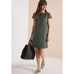 Midikleid Cecil, Damen, Gr. XXL (46), US-Gr&ouml;&szlig;en, khaki, Web, 75% Baumwolle, 25% Modal, unifarben, comfort fit kniefrei, U-Boot-Ausschnitt, Aufschlag, Kleider Midikleid, knielang