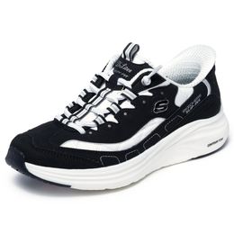 Skechers Damen Slip-On Sneaker "CONTOUR FOAM-SWEET NOSTALGIA", Gr. 38schwarz, wei&szlig;, Lederimitat, Schuhe, Schlupfschuh, Slipper mit Slip-Ins Funktion,