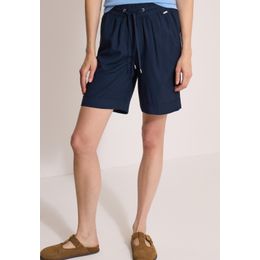 Shorts Cecil, Damen, Gr. L (42), universal blau, Stoff, 100% Viskose, unifarben, loose fit kurz, Hosen Shorts, im Loose Fit