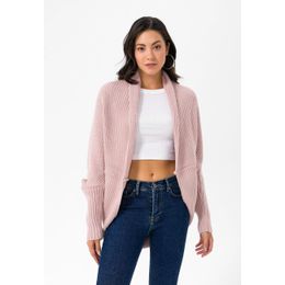 Strickjacke FELIX HARDY "Lang&auml;rmelige Strickjacke aus Wollmischung mit Fledermaus&auml;rmeln", Damen, Gr. XS-S, puder, 90% Polyacryl, 10% Wolle, Strickjacken Strickjacke