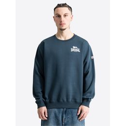 Sweatshirt Lonsdale "HAIGHTON", Herren, Gr. M, blau, wei&szlig;, Obermaterial: 60% Baumwolle, 40% Polyester, Sweatshirts Sweatshirt, sportlicher Stil, f&uuml;r entspannte Freizeitmomente