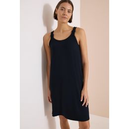 Jerseykleid Cecil, Damen, Gr. L (42), US-Gr&ouml;&szlig;en, schwarz (universal blau), Stoff, 95% Viskose, 5% Elasthan, unifarben, normal kniefrei, V-Ausschnitt, abgesteppt, Kleider Jerseykleid, aus Viskose