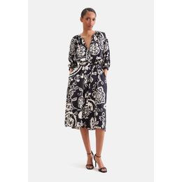 Sommerkleid Seidensticker, Damen, Gr. L (40), Normalgr&ouml;&szlig;en, schwarz, 100% Viskose, unifarben, regular fit, V-Ausschnitt, Kleider Sommerkleid, 3/4 V-Neck Uni