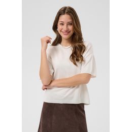Strickpullover Saint Tropez "MilaSZ Boxy SS Pullover", Damen, Gr. L, ice, Strick, Obermaterial: 70% Viskose, 30% Polyester, unifarben, oversize normal, Rundhals, Pullover Strickpullover, Viskosemischung, Oversize fit