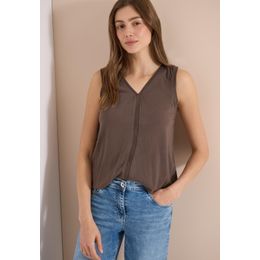 Tr&auml;gertop Cecil, Damen, Gr. L (42), urban taupe, Web, 50% Baumwolle, 50% Modal, unifarben, comfort fit normal, V-Ausschnitt, abgesteppt, Tops Tr&auml;gertop, mit femininem V-Ausschnitt
