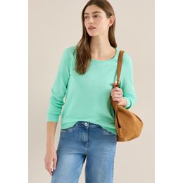 Strickpullover Cecil, Damen, Gr. L (42), gr&uuml;n (jelly mint), Web, 60% Baumwolle, 40% Viskose, unifarben, normal normal, Rundhals, Rippb&uuml;ndchen, Pullover Strickpullover, aus Feinstrick