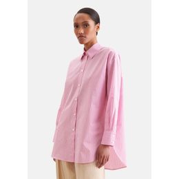 Hemdbluse Seidensticker, Damen, Gr. S (36), pink, 83% Baumwolle, 17% Polyamid, gestreift, oversize, ohne Ausschnitt, Blusen Hemdbluse, 1/1 Kragen Gestreift