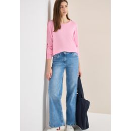Strickpullover Cecil, Damen, Gr. L (42), pink (flamingo rose), Web, 60% Baumwolle, 40% Viskose, unifarben, normal normal, Rundhals, Rippb&uuml;ndchen, Pullover Strickpullover, aus Feinstrick