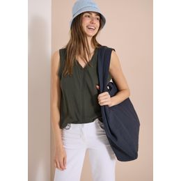 Tr&auml;gertop Cecil, Damen, Gr. L (42), khaki, Web, 50% Baumwolle, 50% Modal, unifarben, comfort fit normal, V-Ausschnitt, abgesteppt, Tops Tr&auml;gertop, mit femininem V-Ausschnitt