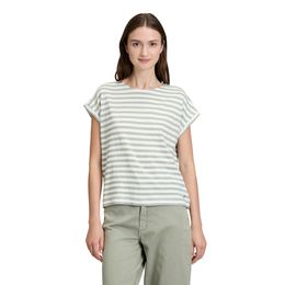 BETTY & CO Kurzarmshirt BETTY & CO "Damen mit Rundhalsausschnitt", Damen, Gr. L, cream, gr&uuml;n, Obermaterial: 100% Baumwolle, loose fit normal, Rundhals, Shirts