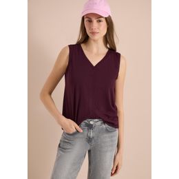 Tr&auml;gertop Cecil, Damen, Gr. L (42), sweet grape rot, Web, 50% Baumwolle, 50% Modal, unifarben, comfort fit normal, V-Ausschnitt, abgesteppt, Tops Tr&auml;gertop, mit femininem V-Ausschnitt