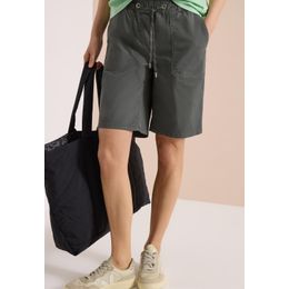 Shorts Cecil, Damen, Gr. L (42), grau (clear khaki), Web, 98% Baumwolle, 2% Elasthan, unifarben, comfort fit kurz, Hosen Shorts, Middle Waist