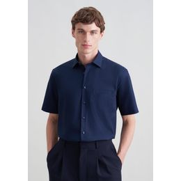 Businesshemd Seidensticker "Schwarze Rose", Herren, Gr. L (41-42), normale &Auml;rmell&auml;ngen, dunkelblau, 100% Baumwolle, unifarben, regular fit, Hemden, Regular 1/2 Kentkragen Uni