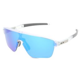 Oakley OO9415 | Herren-Sonnenbrille | Fassung: Halbrand, Monoscheibe, Kunststoff, Kristall Matt | Glasfarbe: Blaugrau Spiegel Mehrfarbig