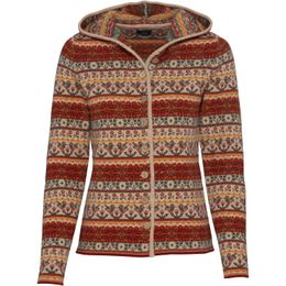 Luis Steindl Jacquard-Strickjacke mit Kapuze Sand/Herbstfarben (Gr&ouml;&szlig;e: 34)