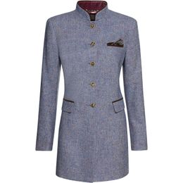 Reitmayer Tweed-Gehrock mit Samtdetails Blau (Gr&ouml;&szlig;e: 48)