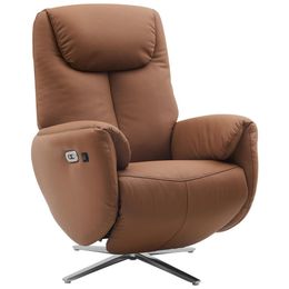 Livetastic Massagesessel, Braun, Metall, Echtleder, Rindleder, 79x110x85 cm, Relaxfunktion, Massagefunktion, Wohnzimmer, Sessel, Massagesessel