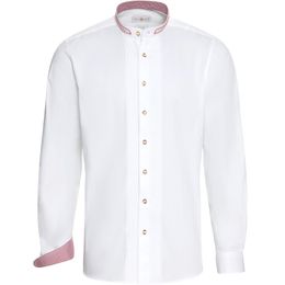 Almsach Slim Fit Hemd mit Stickerei Wei&szlig;/Wein (Gr&ouml;&szlig;e: L)
