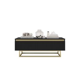 COUCHTISCH Selene Schwarz matt 109 cm mit Metallrahmen