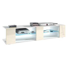 Vladon LOWBOARD Movie Fronten in Creme Hochglanz