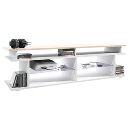 Vladon LOWBOARD Movie Platte des TV-Aufsatzes in Creme Hochglanz