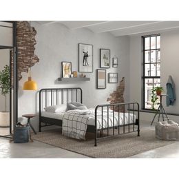 Vipack Kinderbett BRONXX Schwarz ca. 140x200 cm Metall