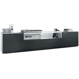 Vladon LOWBOARD Mogan Fronten in Schwarz matt