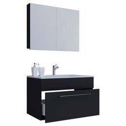 Badezimmer Bandinos Schwarz/Wei&szlig; 3-tlg.
