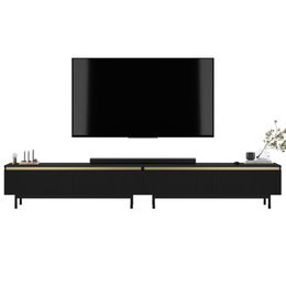 TV-LOWBOARD 2er-Set Selene Schwarz matt 280 cm mit Metallrahmen