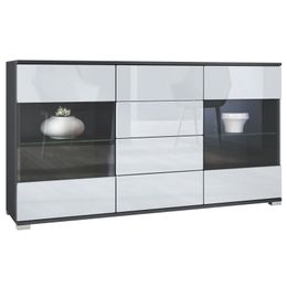 Vladon SIDEBOARD Bari Wei&szlig; Hochglanz