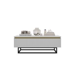 COUCHTISCH Selene Wei&szlig; matt 109 cm mit Metallrahmen