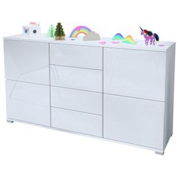 Vladon SIDEBOARD Rova Wei&szlig; Hochglanz