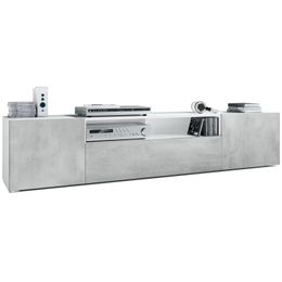 Vladon LOWBOARD Mogan Fronten in Beton Oxid Optik